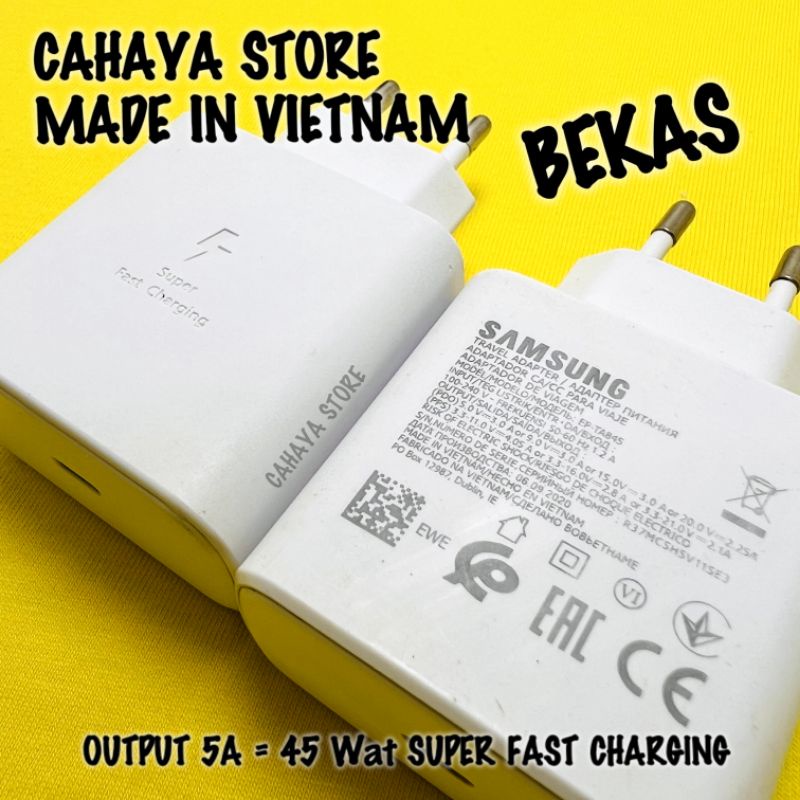 Jual Kepala Adaptor Samsung Galaxy Vietnam 45 Wat 5A Tipe A70 A71 A72 ...