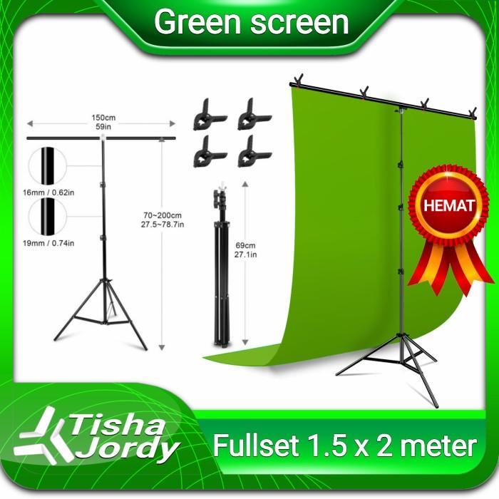 Jual Paket Green Screen Chroma Key Greenscreen Background Studio ...