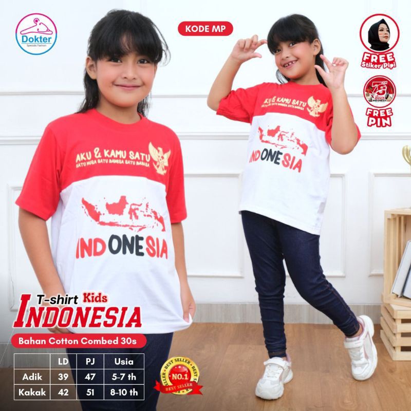 Jual A14 [FREE PIN & STIKER PIPI] KAOS MERAH PUTIH HUT KEMERDEKAAN REPUBLIK INDONESIA LENGAN ...