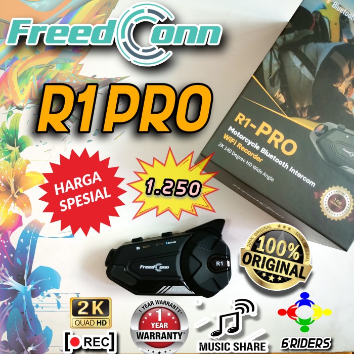 Jual FREEDCONN R1 PRO INTERKOM KAMERA 2K GARANSI DAN ORIGINAL FREEDCONN ...