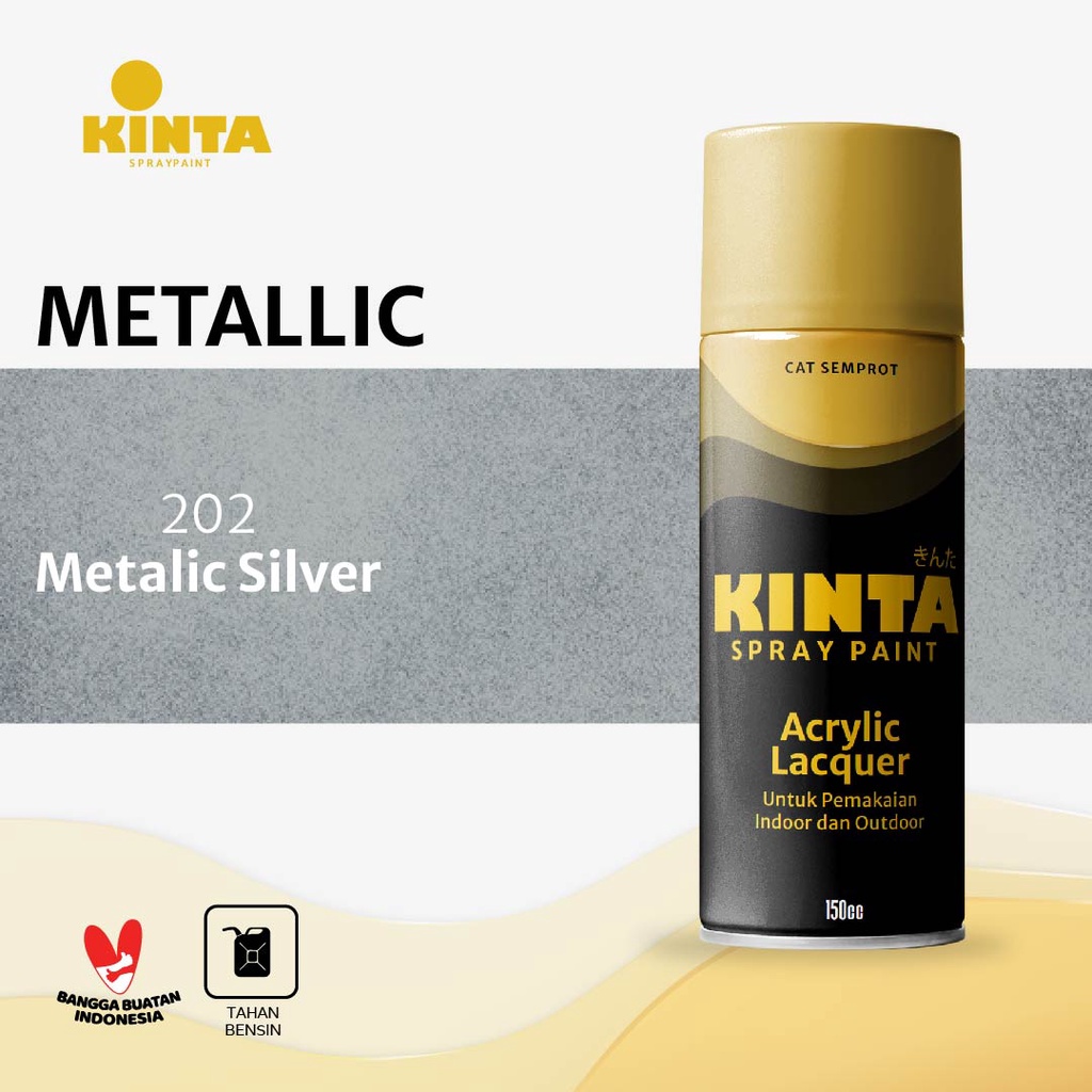 Jual (METALIK) 202 METALLIC SILVER - KINTA Cat semprot / Pilox / Spray ...