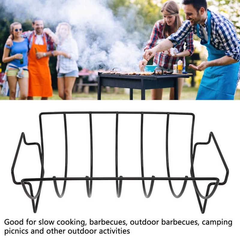 Jual &Rib Rack Non Stick Coated Chicken Steak Roasting Stand Barbecue ...