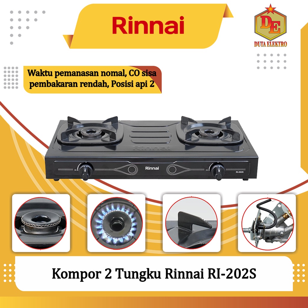 Jual Kompor 2 Tungku Rinnai RI-202S | Shopee Indonesia