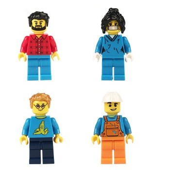 Jual City Family Father Mother Big Little Brother Son Minifigure Lego ...