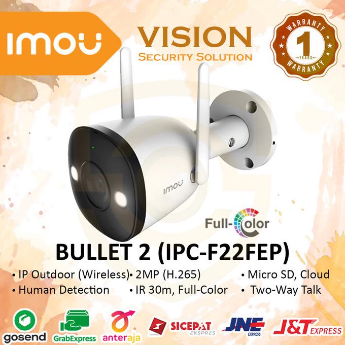 Jual CCTV IP Wireless Imou Outdoor Bullet 2 2MP IPC-F22FEP Two-Way-Talk | Shopee Indonesia