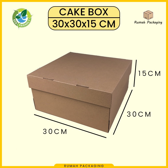 Jual Kardus / Cake Box / Kotak Kue Die Cut Polos 30x30x15 cm | Shopee ...
