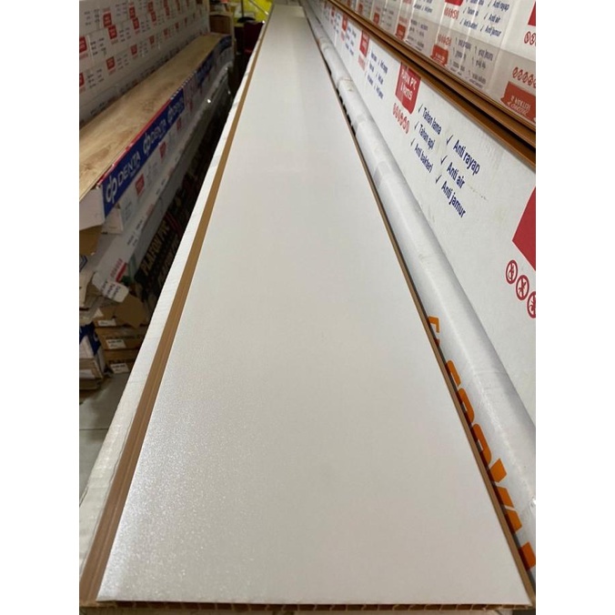 Jual ~@~@~@~@] Plafon Pvc putih polos doff bertekstur SOKU 7mm | Shopee ...