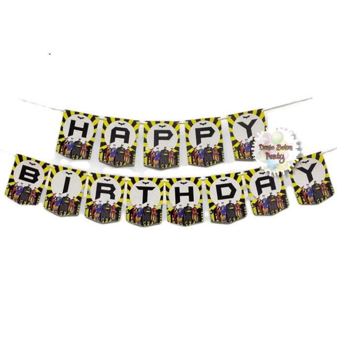 Jual monggo] Banner Happy Birthday / Bunting Flag Ultah Batman | Shopee ...