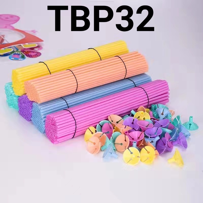 Jual TBP32 Stick cup balon 32cm macaron pastel biru hijau pink putih ...