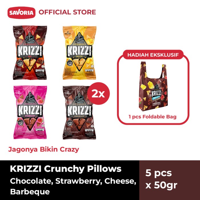 Jual KRIZZI Mix Variant 5 Pcs x 50g + Foldable Bag | Shopee Indonesia