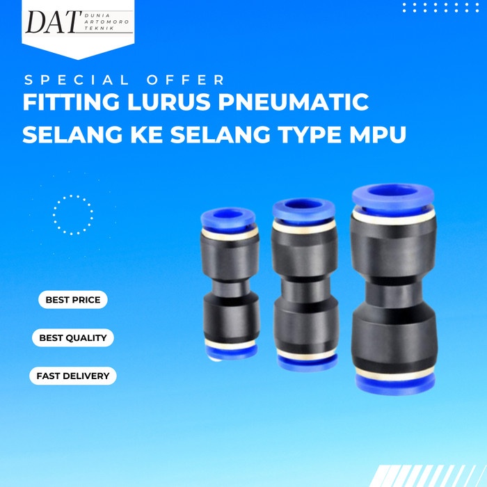Jual MPU 6 Fitting Lurus Union Pneumatic Slip Lock Selang 6mm x 6mm ...