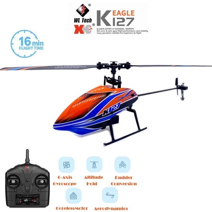 Jual Rc Helicopter Mainan Helikopter Wl Xk K127 Gyro 2.4G 4Ch 6-Axis ...