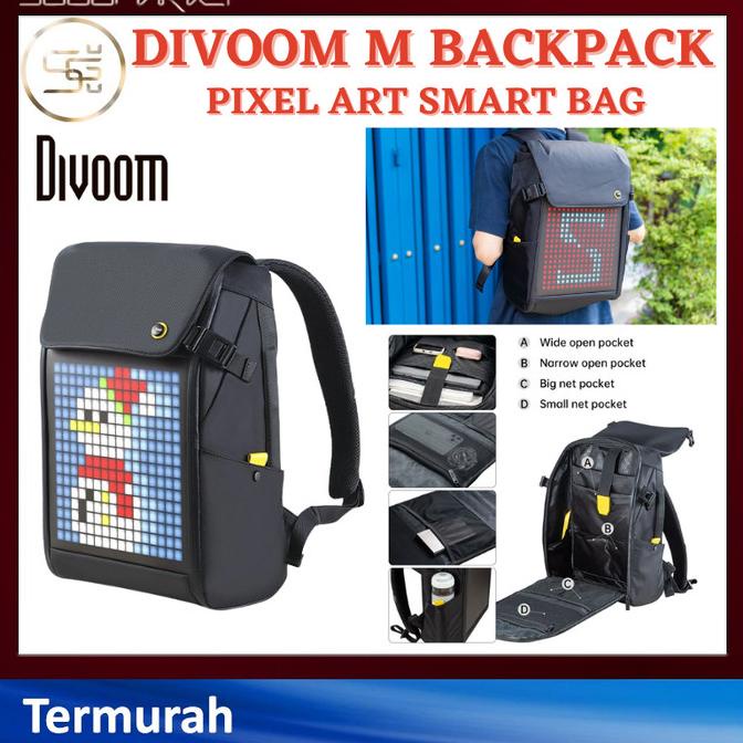 Jual Divoom M Backpack Pixel Art Diy Smart Bag Tas Rgb Led Screen Pixoo ...