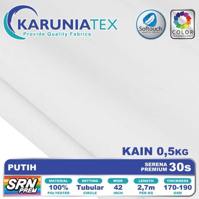 Jual monggo] Serena 30s | Putih | Kain Kaos | Karunia Textile | Shopee ...