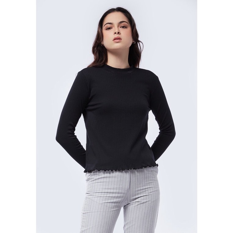 Jual Executive Long Sleeve Fitted Top Black | Shopee Indonesia