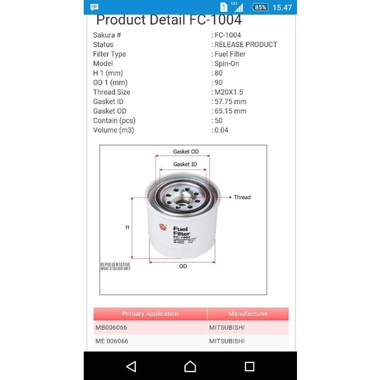 Jual Filter Sakura FC1004 for mitsubishi | Shopee Indonesia