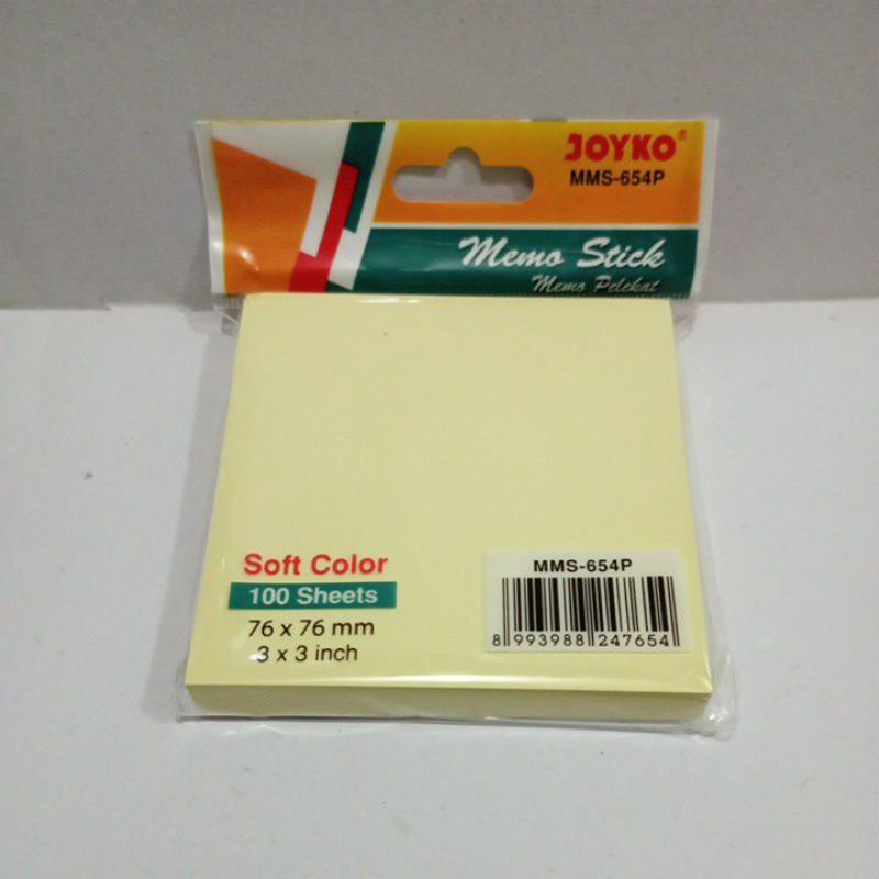 Jual JOYKO MEMO STICK MMS-654P 100 lembar, 76 x 76 mm, 3 x 3 inch / pcs ...