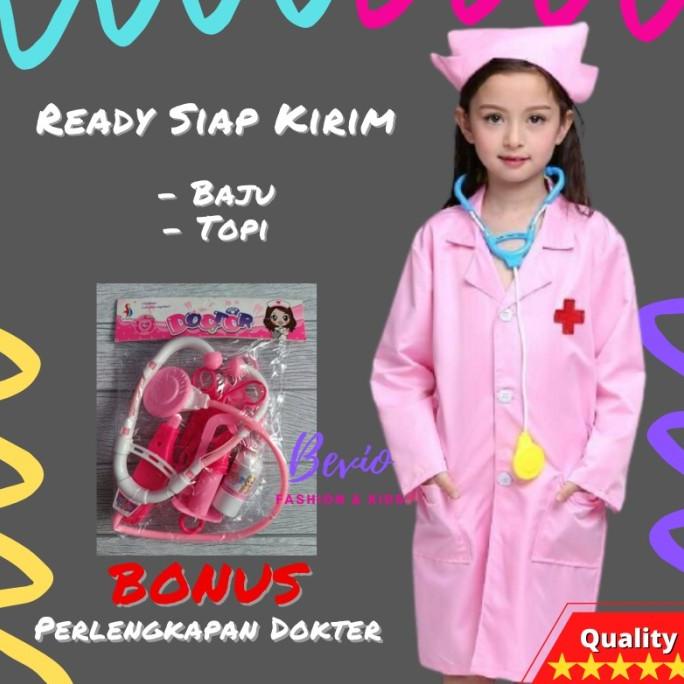 Jual Kostum Dokter Anak Perempuan Pink Baju Profesi Perawat Suster ...