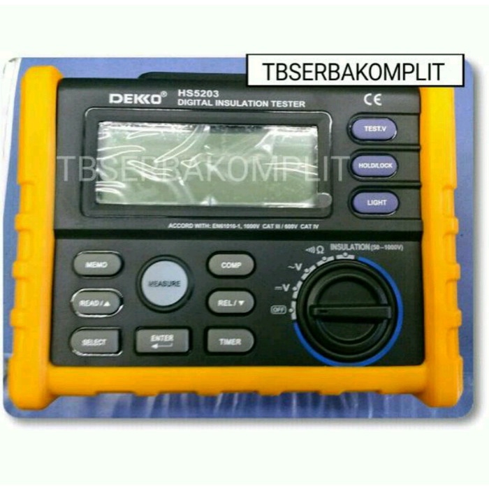 Jual Alat Ukur Listrik 1000 V Megger Meger Hs5203 Hs 5203 Dekko Digital ...