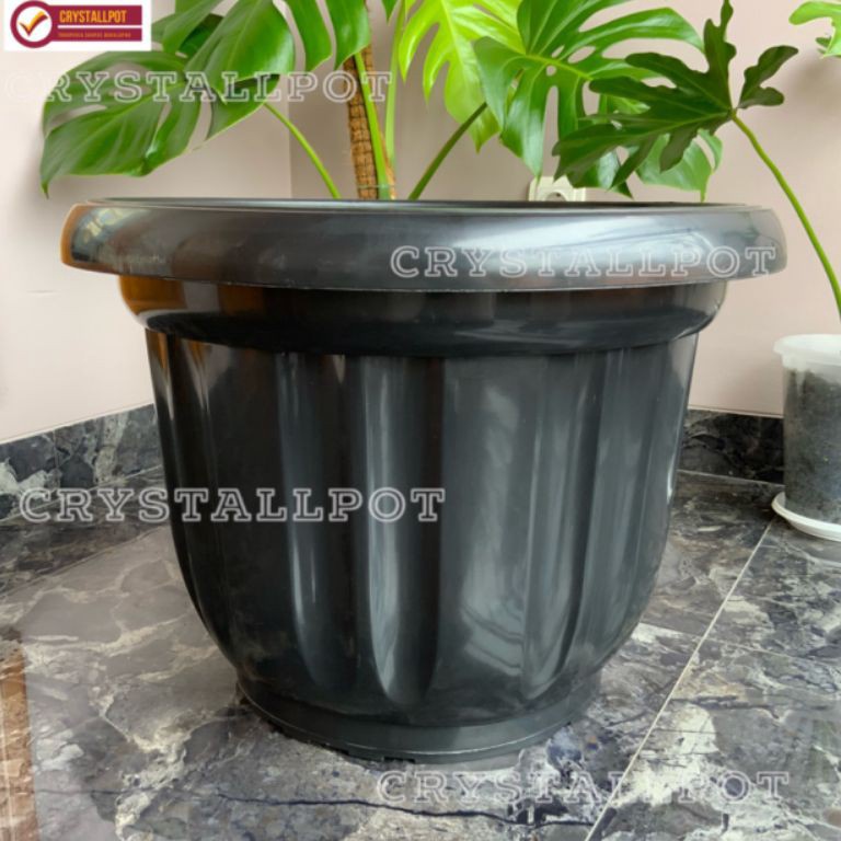 Jual Harga Spesial!.. pot bunga tanaman plastik hitam diameter 50cm ...