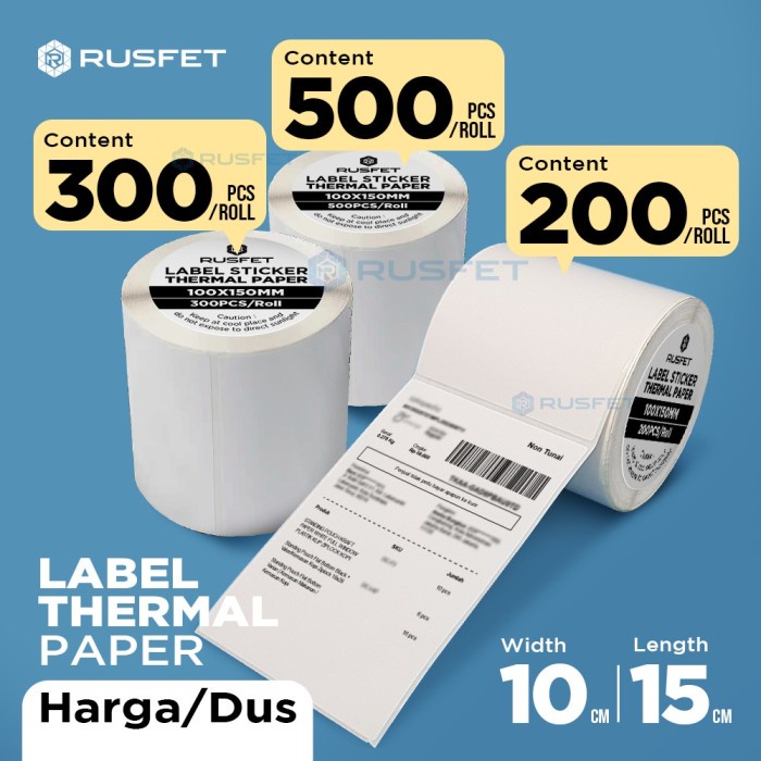Jual Stiker Thermal Label Barcode/Label Resi Thermal 100 x 150mm Per ...