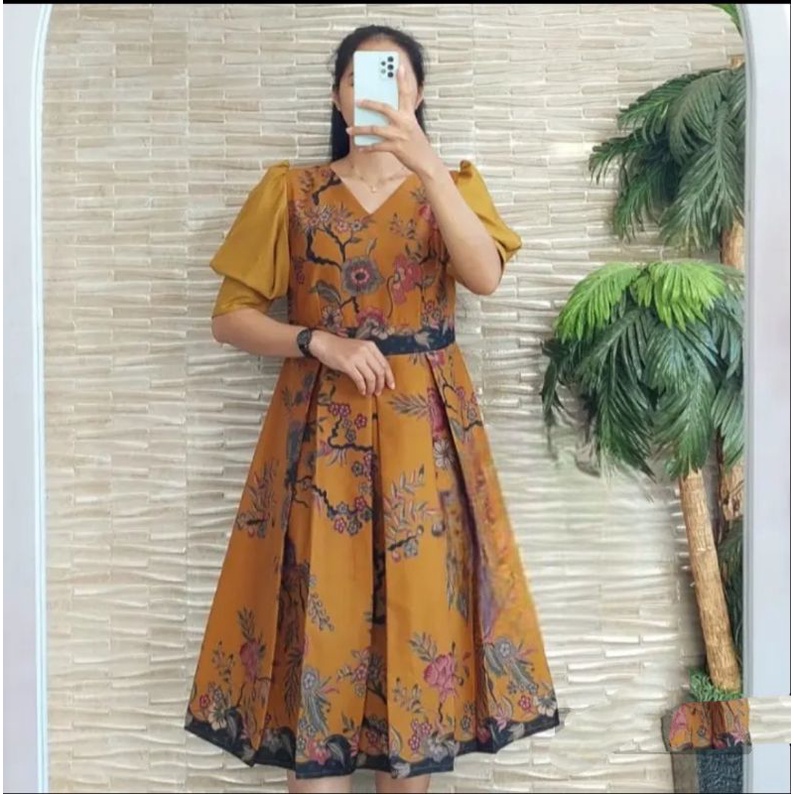 Jual ATASAN DRESS KOREA batik halus premium super baju batik kerja ...