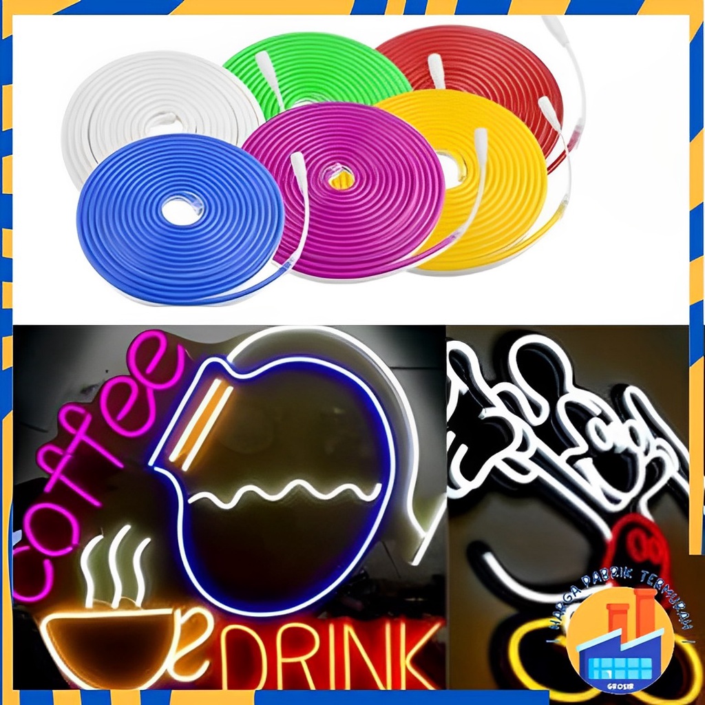 Jual HPT Lampu Neon Flex LED Strip Selang Panjang 5M DC 12V Waterproof DIY Plafon Ceiling Indoor ...
