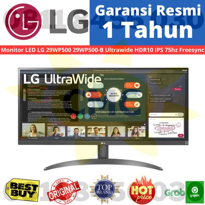 Jual Monitor Led Lg 29Wp500 29Wp500-B Ultrawide Hdr10 Ips 75Hz Freesync ...