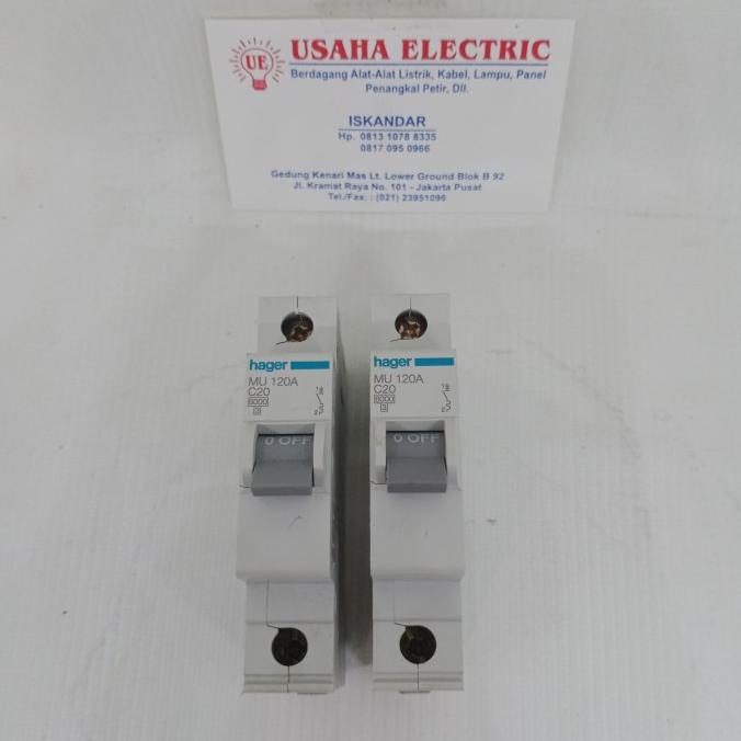 Jual Mcb Hager 1P 20A Mu 120A C20 6Ka Original | Shopee Indonesia