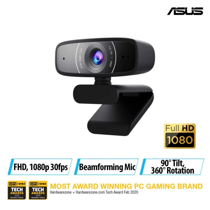 Jual ASUS Webcam C3 with 1080P 30 FPS Recording & Beamforming Mic ...