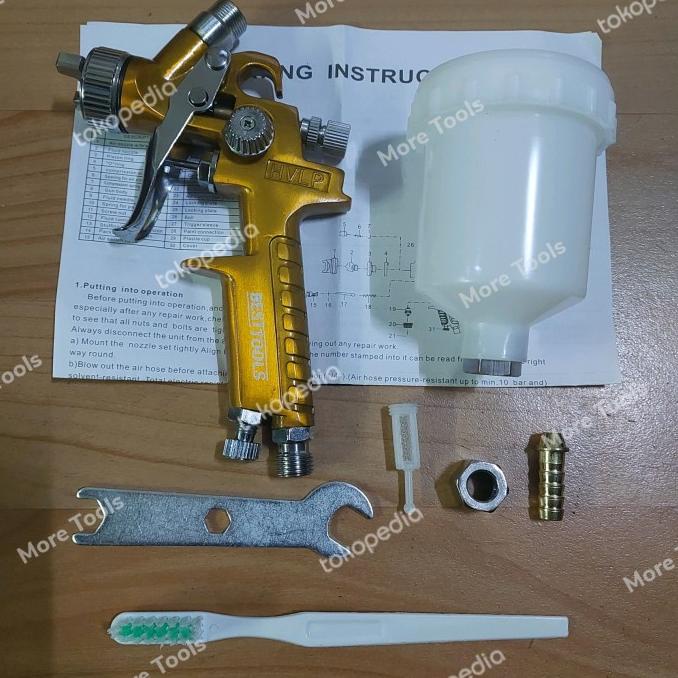 Jual Spray Gun Mini Hvlp H2000A Spray Gun Hvlp Tabung Atas Nozzle 0.8 ...