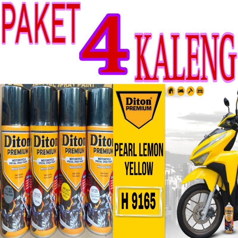 Jual PAKET 4 KALENG pilok pilox diton premium pearl lemon yellow y9165 ...