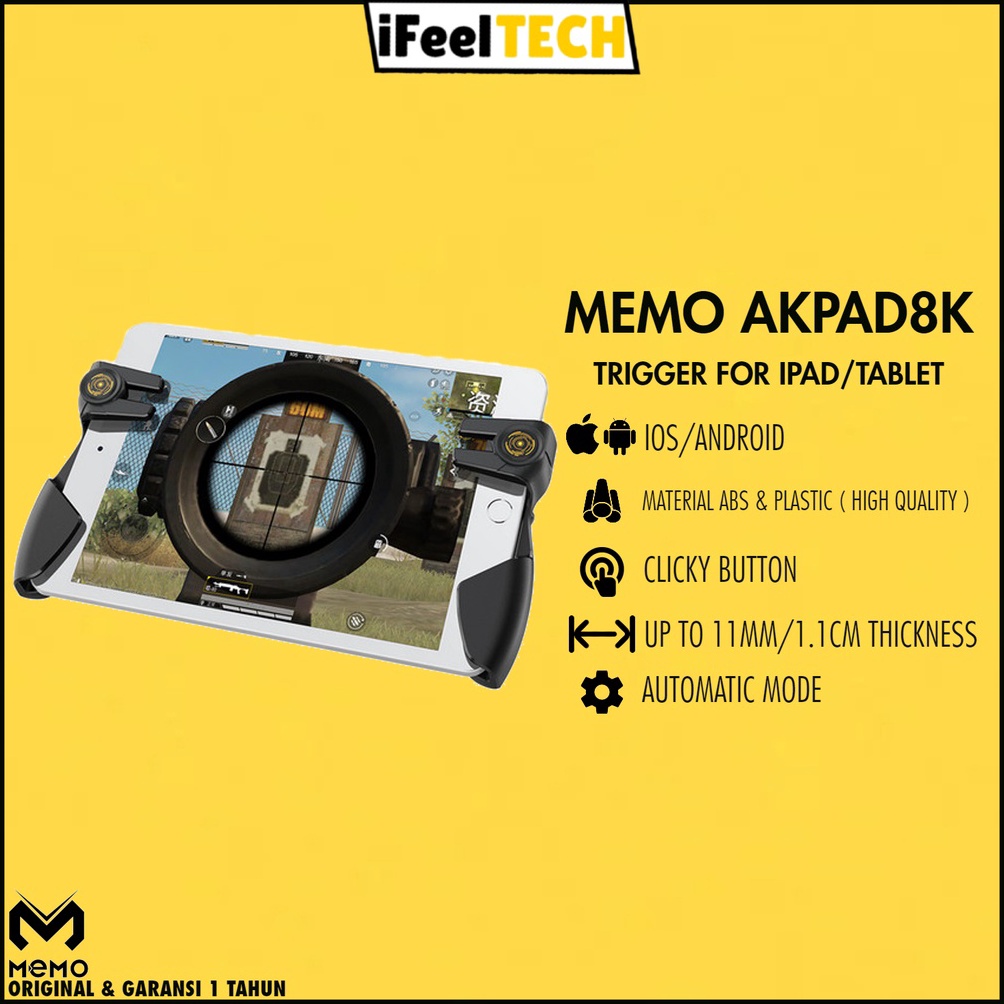 Jual Promo iFeelTech - Memo Trigger AKPAD8K Control L1 R1 6 Finger Controller Stick For Tablet ...