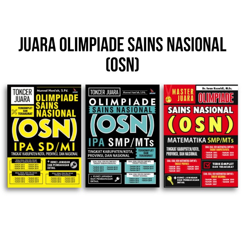 Jual TOKCER JUARA OLIMPIADE SAINS NASIONAL (OSN) IPA SD/MI IPA SMP/MTS MATEMATIKA SMP/MTS ...