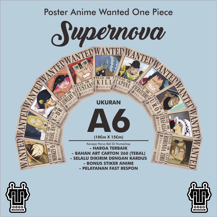 Jual best NEW 1set - Poster Bounty Wanted One Piece Supernova Worst ...