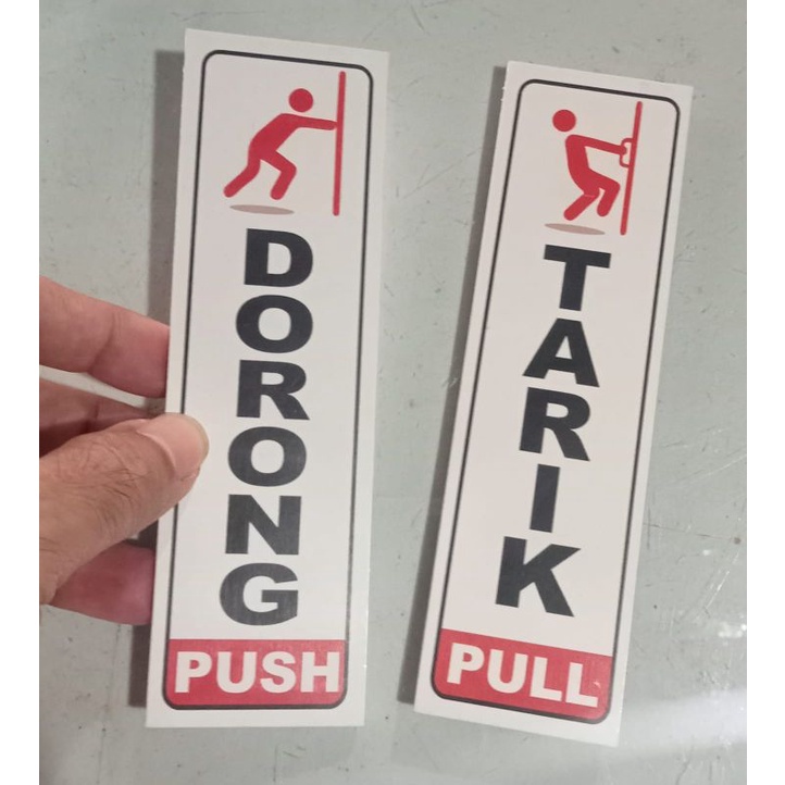 Jual dorong tarik pintu tanda petunjuk sign pvc stiker kaca | Shopee ...