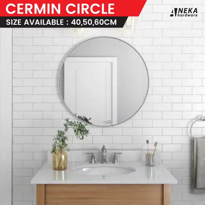 Jual Cermin Kamar Mandi Bulat / Kaca Wastafel | Shopee Indonesia