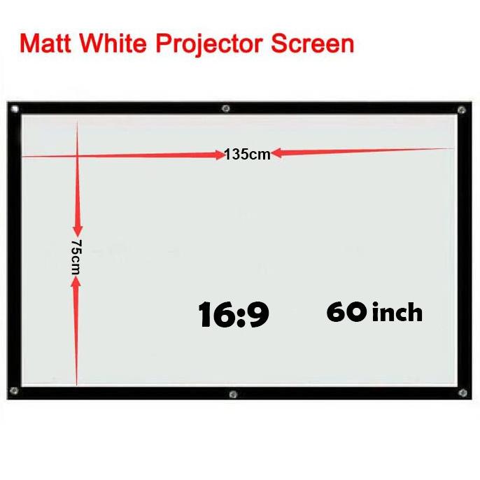 Jual New Sale Layar Proyektor (Screen Projector) 60 Inch - 135 X 75 Cm ...