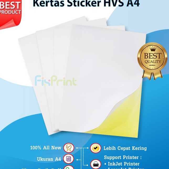 Jual Promo Kertas Stiker HVS A4 HVS Label Paper Stiker Doff Premium ...
