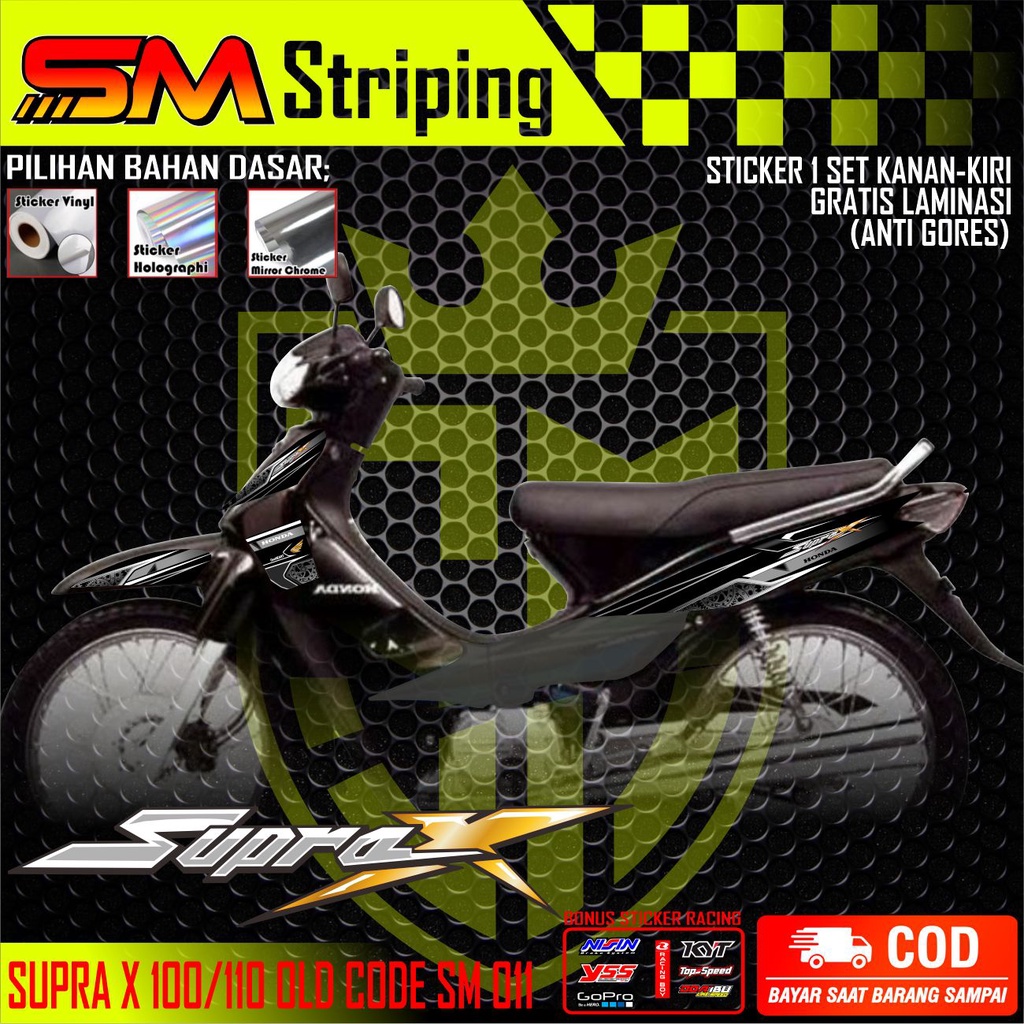 Jual Stiker striping motor honda supra X 100/110 lama, supra x lama ...