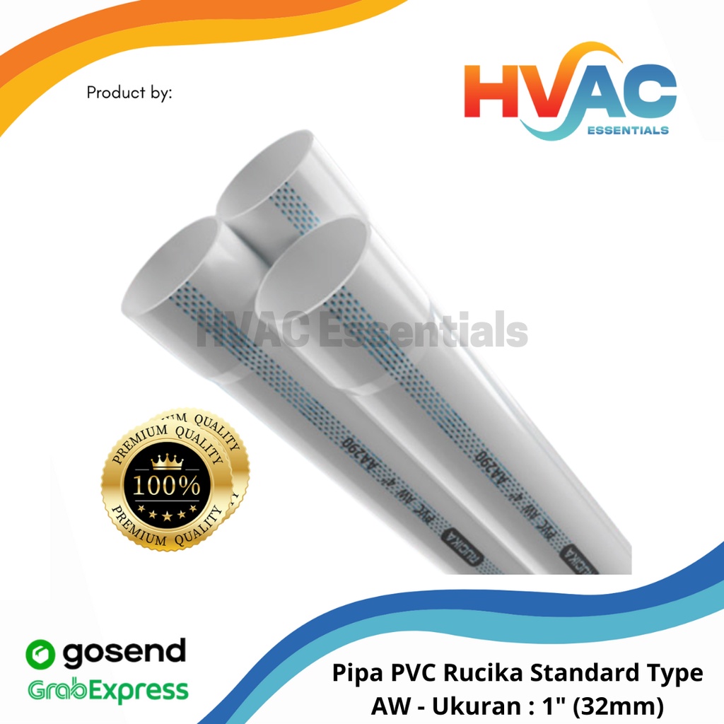 Jual Pipa PVC Rucika Standard Type AW - Ukuran : 3/4" (26mm) Per Meter ...