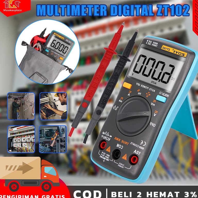 Jual HARGA TERMURAAH!. Multimeter Digital ZT102 ZT100/Alat Pengukur ...