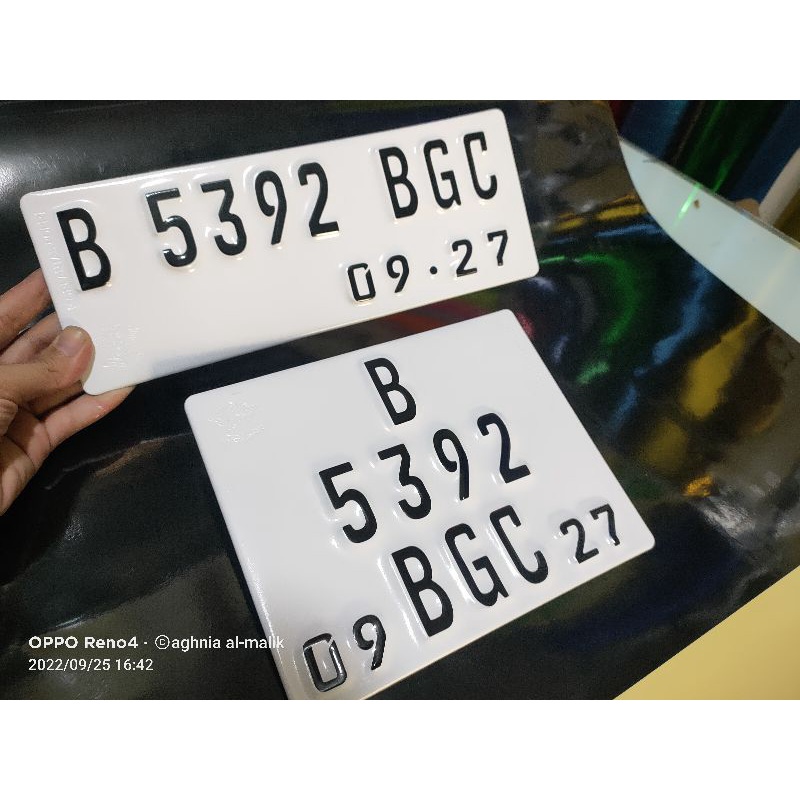Jual Terbaru Plat Nomer New Font Terkini Dasar Plat Putih Cutting Stier ...