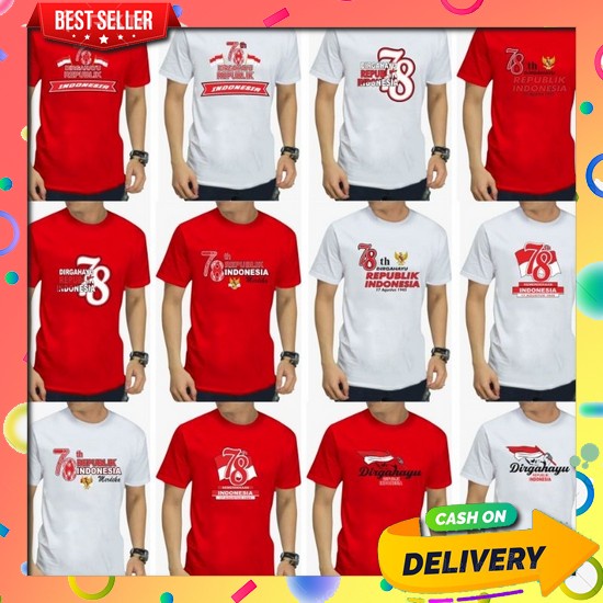 Jual Kaos Merah Putih Agustusan T-Shirt Paskibra Pria Wanita Kaos Merdeka Merput Kerah Baju Anak ...