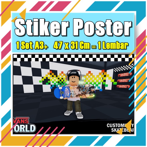 Jual Poster Stiker Label Roblox Game Gamer Android Anak A3+Ukuran ...