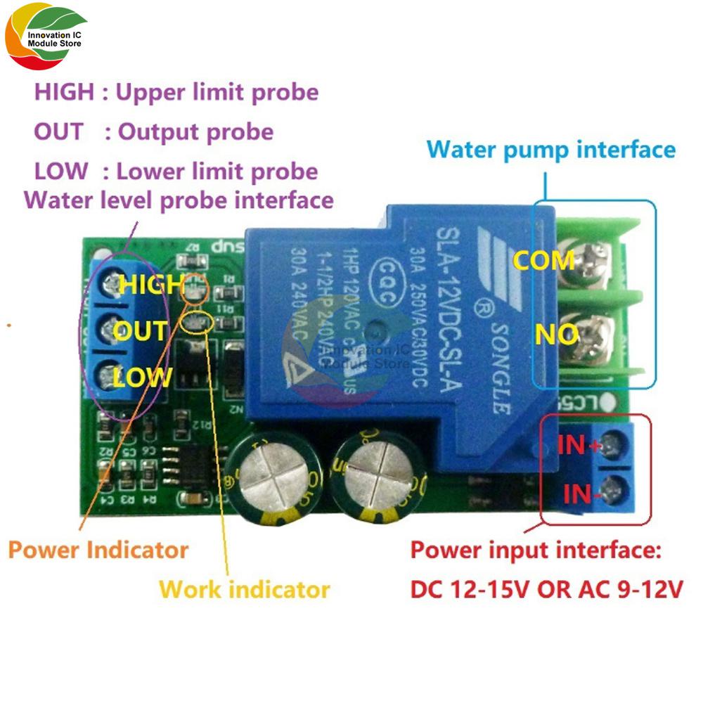 Jual 30A High Power 12V Water Level Automatic Controller Liquid Sensor ...