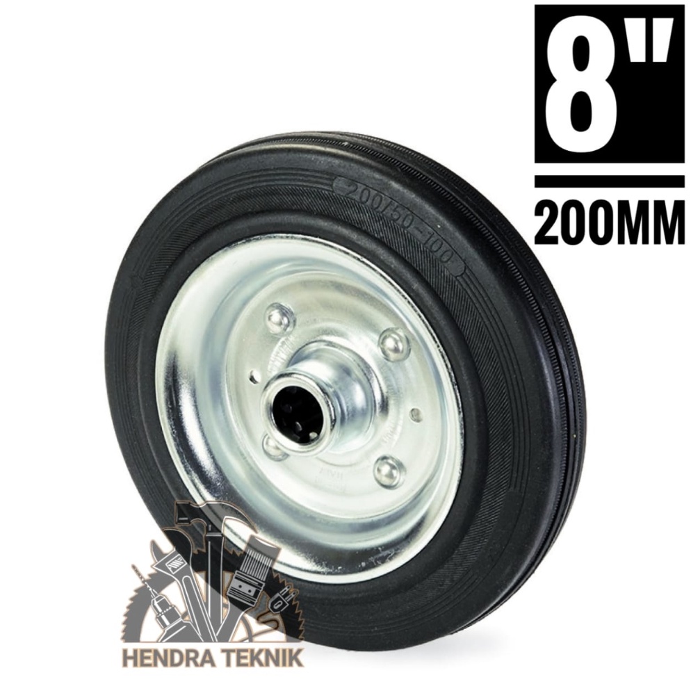 Jual Murah_Meriah RODA KARET 8" RODA SAJA RODA TROLI 8 INCH RODA TANPA ...