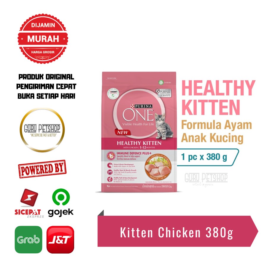 Jual Purina One Healthy Kitten 380 Gr / CatFood Makanan Kucing Anakan ...