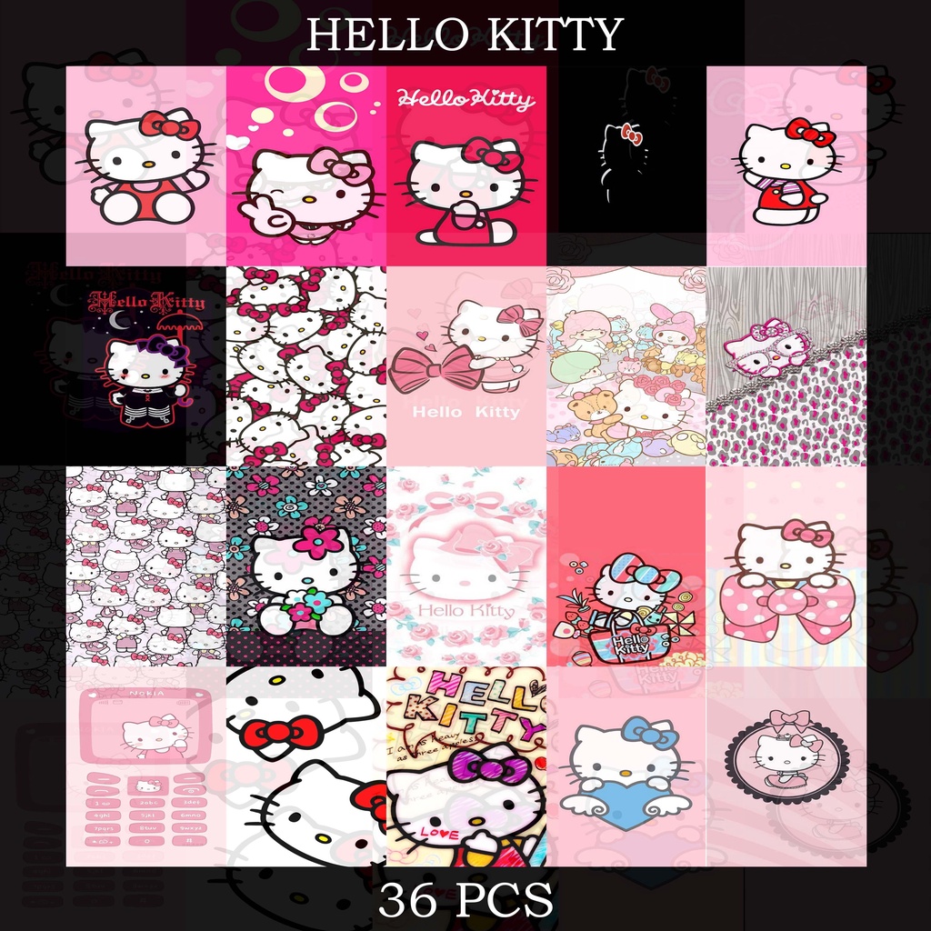 Jual 1 SET 36 PCS Poster Dinding Hello Kitty Poster Kamar Anak Poster ...