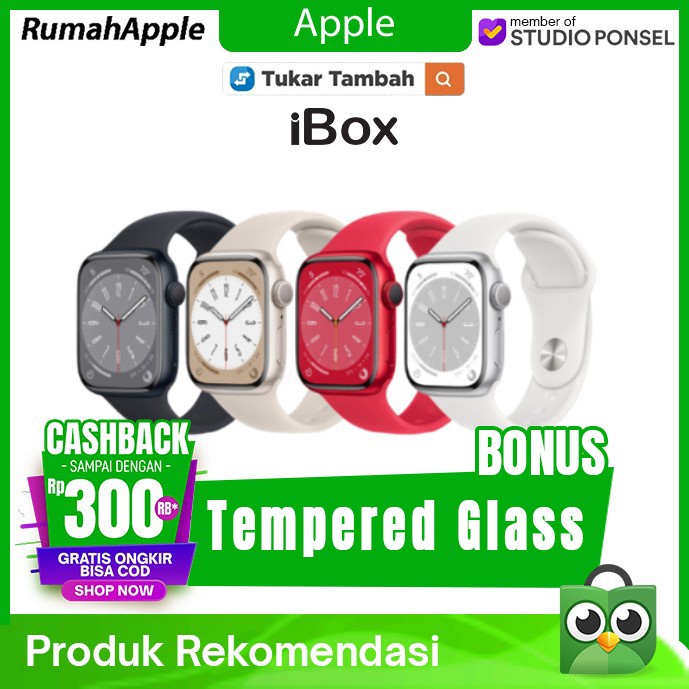 Jual READY ORIGINAL (RESMI IBOX) Apple Watch Series 8 GPS 45mm 41mm ...